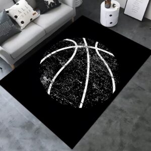 basketball fire large area rugs cool 3d basketball dunk graphic carpet for sofa mat door mat kitchen bedroom playroom non-slip mats room bedroom (basketball-3, 39.4" x 62.9"(100cmx160cmx1.2cm))