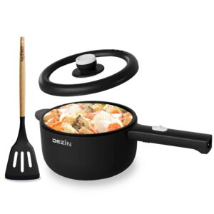 dezin electric cooker, 2l non-stick sauté pan, rapid noodles cooker, mini pot for ramen with power adjustment, dorm room essential (egg rack included)