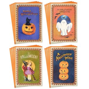 hallmark halloween cards assortment, vintage halloween (16 cards and envelopes)