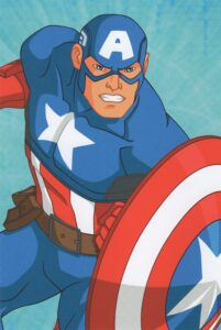 captain america happy birthday card - you're bold and dynamic! you're fearless and proud! today is for heroes... no bad guys allowed!