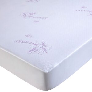 lavender scented mattress cover, made of soft polyester with poly and lavender fill, bedroom décor, fit mattresses up to 16" deep - full size by oakridgetm