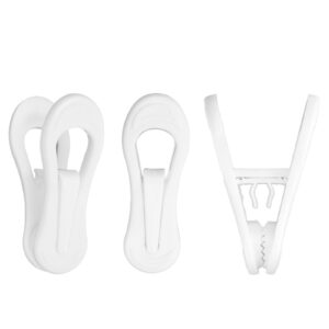 strong hanger clips for plastic hangers, big plastic hangers clips, multi-use clothes hangers clips for jeans skirt sweater pants hangers(30pcs white)