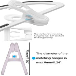 Strong Hanger Clips for Plastic Hangers, Big Plastic Hangers Clips, Multi-use Clothes Hangers Clips for Jeans Skirt Sweater Pants Hangers(30Pcs White)