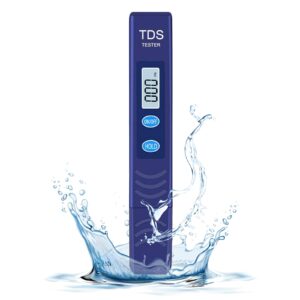 tds meter, electronic water tester with 0-9990 ppm measurement range, hand held digital water test pen for farming, aquariums, pools, household drinking water (blue)