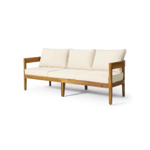 christopher knight home brooklyn sofas, teak + beige