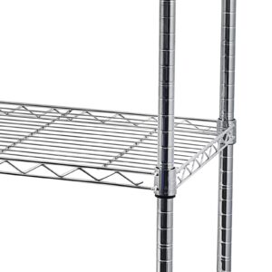 Metal Shelf 5 Tiers Storage Shelves Wire Shelving Unit with Wheels Adjustable Heavy Duty Storage Rack for Closet Home Office Restaurant Pantry Kitchen Bathroom Garage Warehouse 59" L x 18" W x 71" H