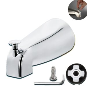 slip fit tub spout with pull-up diverter for 1/2 inch copper tube,5.4 inches in length,easy to install,chrome (not applicable to threaded pipes) thickened and elongated design 300 grams