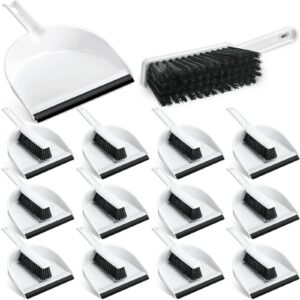 zubebe 12 pcs mini dustpan and brush set, small broom and dustpan set small cleaning brush portable hand broom and dustpan set for home office kitchen table desktop floor cleaning supplies