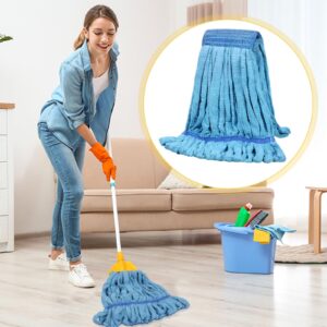 Lallisa 10 Pcs Commercial Mop Head Replacement Tube Microfiber Mop Heads for Floor Cleaning Industrial Mop Heads Looped End Wet Mop Head Refill for Home Commercial Industrial Use (Blue,18 oz)