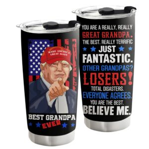 viberty grandpa gifts - gifts for grandpa gifts from grandson, granddaughter, grandkids, grandchildren - christmas birthday, father's day gift for grandpa - best grandpa ever 20 oz tumbler