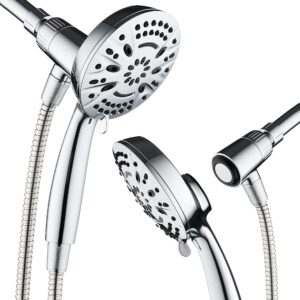 aquadance new magnetic guidance docking system - high-pressure 8-setting handheld shower head with giant 5 inch face, magnetic bracket, extra-long 72 inch stainless steel hose/all chrome finish