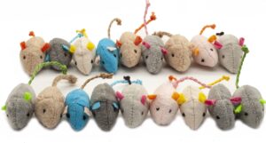 fashion's talk cat mice toy 18-pack plush catnip-filled mice toys for indoor cats - realistic design, 9 assorted colors, 2 of each, value pack