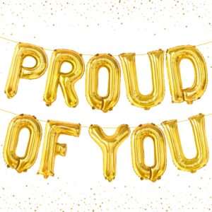 katchon, gold proud of you balloons - 16 inch | proud of you banner, congratulation balloons for gold graduation decorations class of 2024 | gold graduation balloons 2024, congratulations decorations