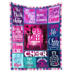 cheerleader gifts blanket, cheer gifts for cheerleaders, cheerleading gifts throw blanket, gifts for cheerleaders, cheerleading gift ideas, cheer coach gift blankets for girls teens 50" × 60"