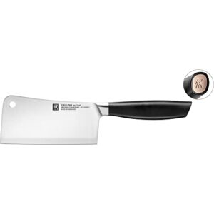 zwilling all star 6-inch meat cleaver knife, razor-sharp german knife, made in company-owned german factory with special formula steel perfected for almost 300 years, rose gold end cap