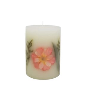 3" x 4" peony & rose scented pillar candle by ashland - scented candle for home, bathroom, and office - 1 pack