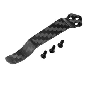 qtcial carbon fiber pocket clip fits for spyderco pm2 manix delica, c81, c149, c11, c10, c41, c223, c101, c95, c90 and more, premium custom-made pocket clip with 3 pieces screws, black