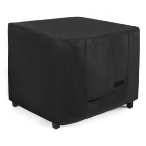 nettypro waterproof patio ottoman cover square outdoor furniture side table cover, 24l x 24w x 20h inch, black