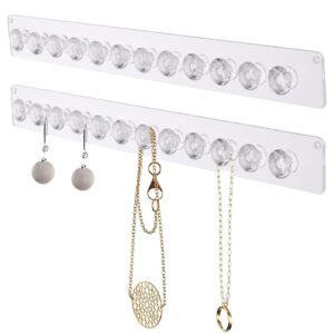 yolev 2 pack necklace hangers acrylic necklaces holder wall mounted jewelry organizer hanging necklace holder, shape hooks, jewelry hangers for necklace,