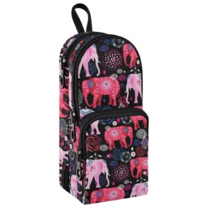 elephants pencil case big capacity pencil pouch for girls boys large storage pen case for middle high school college office student women adult teen