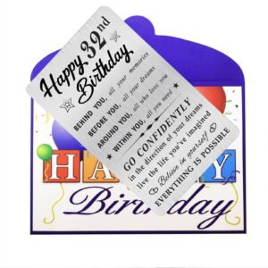 MOQIYXL Happy 32nd Birthday Card for Men Women, Small Engraved Wallet Card for 32 Year Old Birthday Gifts