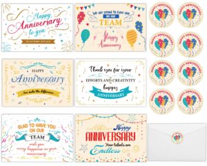 72sets employee anniversary cards business employee thank you cards encouragement work team greeting cards 6 different design card notecards staff appreciation anniversary cards including 36pcs