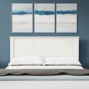 glenwillow home wainscott wood panel headboard in white - queen size