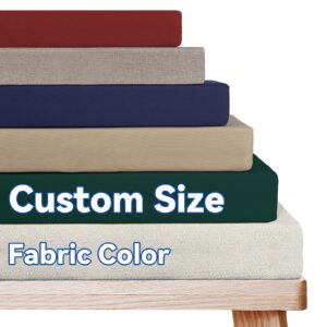 detiblue custom bench cushion - customizable indoor/outdoor seat cushion, 15+ fabrics/90+ colors, durable patio furniture cushion, custom size replacement cushion, 70d micro-porous foam