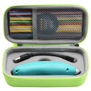 seracle carrying case protect pouch sleeve cover compatible with 3doodler start+ essentials (2023) 3d pen set for kids (green)