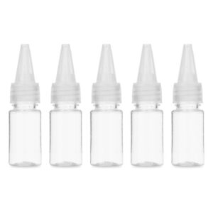 5pcs 10-250ml refillable bottles squeeze bottles eye dropper bottle liquid dispenser sharp-mouth container with twist top cap(10ml)