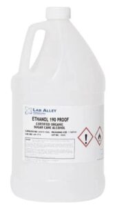 ethanol 190 proof (95%) organic/vegan sugar cane alcohol, fcc food grade-4qt(1 gal)