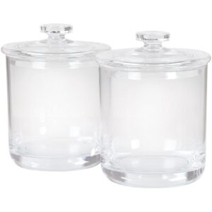 forpro professional collection acrylic apothecary jars with lids, set of 2 15 oz storage containers for bathroom, kitchen and office, 4.5" x 3.5"