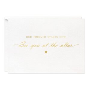 magjuche see you at the altar card, gold foil wedding day card to groom or bride, for husband cards