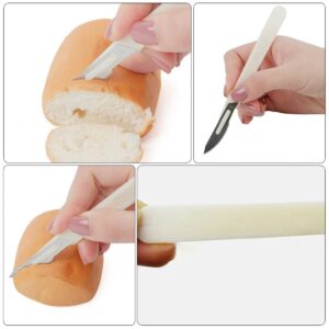 3pcs Bakers Lame Bread Score Tool Curve Bread Knife Dough Scoring Bread Slicer Tool with Handle Baking French Cutter For Bread Baker