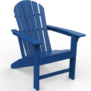 otsun adirondack chair, large lawn chair, outdoor chair with durability and weather resistance, hdpe patio chair for yard, porch, garden, deck, swimming pool, navy blue