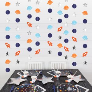 blast off to outer space garland space party banner rocket ship baby shower birthday party diy decorations boys room decor