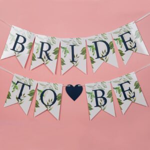 botanical themed bride-to-be banner, greenery bridal shower decorations, boho bridal shower banner, green foliage engagement banner, bridal shower party supplies