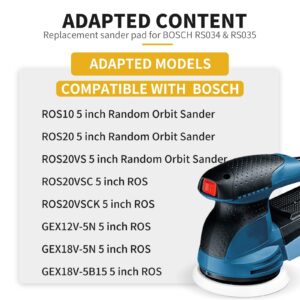 Sander Pad for Bosch, 2PCS 5 Inch Hook-and-Loop Orbital Sander Replacement Pad for Bosch RS034 & RS035 Compatible with Bosch ROS20 ROS20VS ROS20VSC ROS20VSK GEX12V GEX18V ROS10 Orbital Sander