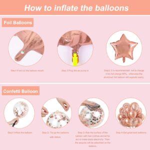 RUBFAC Sweet 16 Party Decoration,16th Birthday Decorations for Girls, Rose Gold 16th Happy Birthday Banner Kits Rose Gold Balloons Decoration for Birthday Party Supplies