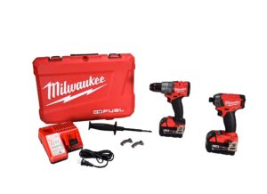 milwaukee 3699-22 18v surge impact and hammer drill combo kit w/ 2 5ah batteries