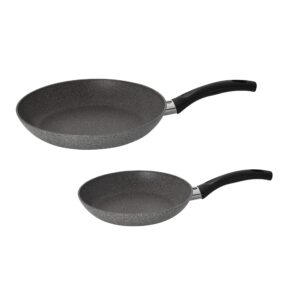 ballarini z1024-139 ferrara frying pan, set of 2, 7.9 & 11.0 inches (20 cm) & 11.0 inches (28 cm), made in italy, amazon limited set, ih compatible, granitium, 5-layer coating