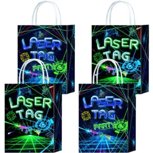 16 pieces laser tag goodie bags for laser tag birthday party supplies,laser tag gift snacks treat candy party favors bags for kids adults party decorations