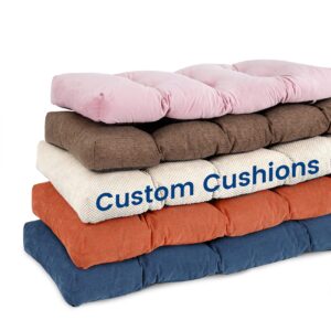 sutailocus bench cushion,2 ties and non-slip bottom,tufted bench cushions for indoor/outdoor furniture,for bench/window/piano/porch/swing,custom size bench cushion (custom size, custom colors)