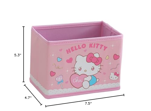 Bliqlriy Kawaii Collapsible Storage Bin, Cute Storage Box Foldable Baskets Kawaii Office Desk Organizer Cute Room Decor