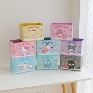 Bliqlriy Kawaii Collapsible Storage Bin, Cute Storage Box Foldable Baskets Kawaii Office Desk Organizer Cute Room Decor