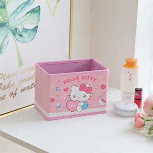 Bliqlriy Kawaii Collapsible Storage Bin, Cute Storage Box Foldable Baskets Kawaii Office Desk Organizer Cute Room Decor