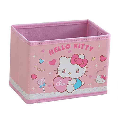 Bliqlriy Kawaii Collapsible Storage Bin, Cute Storage Box Foldable Baskets Kawaii Office Desk Organizer Cute Room Decor