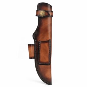 tourbon leather fixed blade knife sheath with fire starter slot for outdoor hunting bushcraft camping