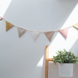 BEIOUDEXIN 3.93 Feet Triangle Flag Banner Bunting Pennant for Kids Teepee Tent,Party and Room Decoration,Upgraded double-sided, Children's room decoration of baby's room