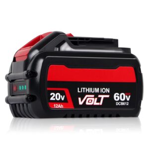 【upgrade】20v/60v 12.0ah replace battery for dewalt 60v battery dcb606 dcb612 max repalce for dewalt 60v flexvolt battery dcb606-2 dcb609-2 dcb204 dcb206 cordless power tools lithium-ion battery